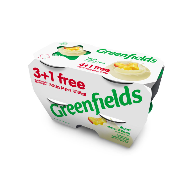 Promo Buy 3 Get 1 Free Greenfields Yogurt Multipack Mango Peach [125 g ...