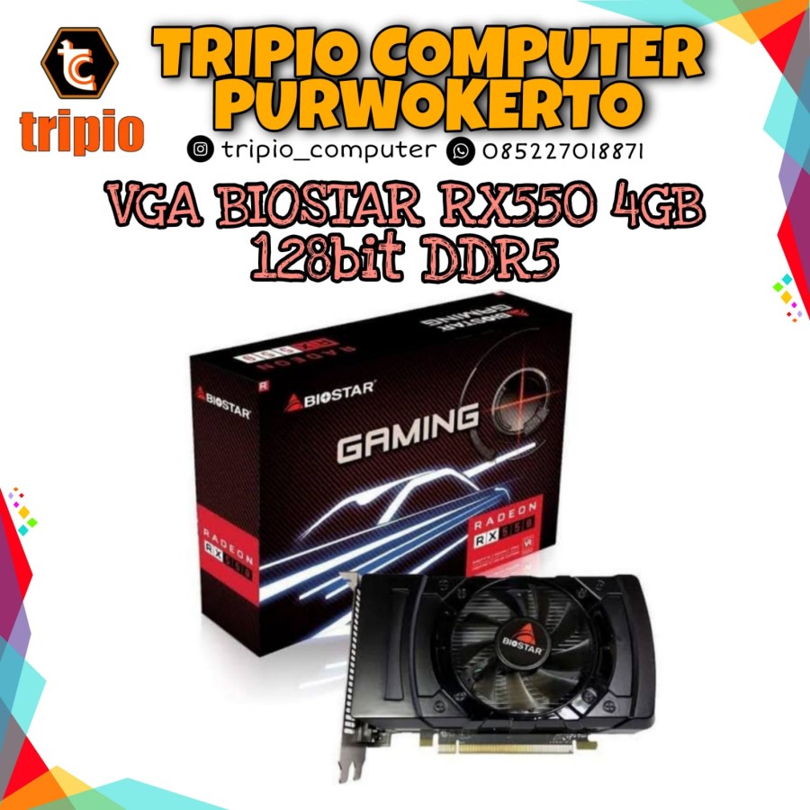 Jual Biostar Radeon RX 550 4GB GDDR5 128BIT di Seller tripio computer ...