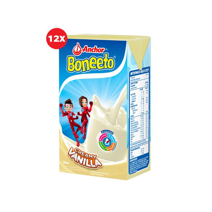 Jual Anchor Boneeto Creamy Vanilla Susu UHT [115 mL/ 12 Pcs/ Bundling ...