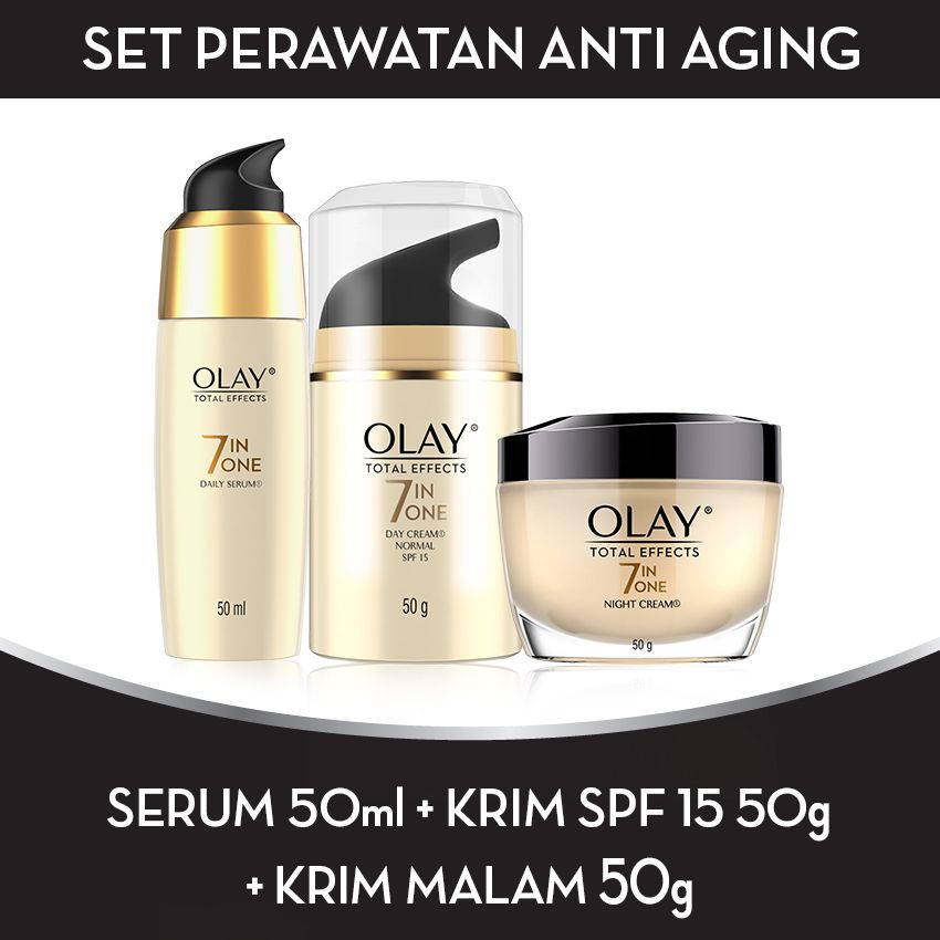 Promo Olay Total Effects Paket Skincare - Moisturizer Spf, Krim Malam ...
