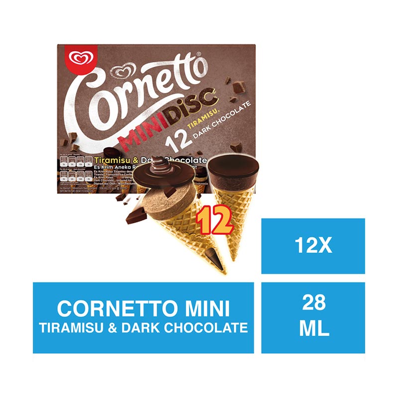 Jual WALL'S Cornetto Mini Tiramisu & Dark Chocolate [28 mL/12 pcs] di ...
