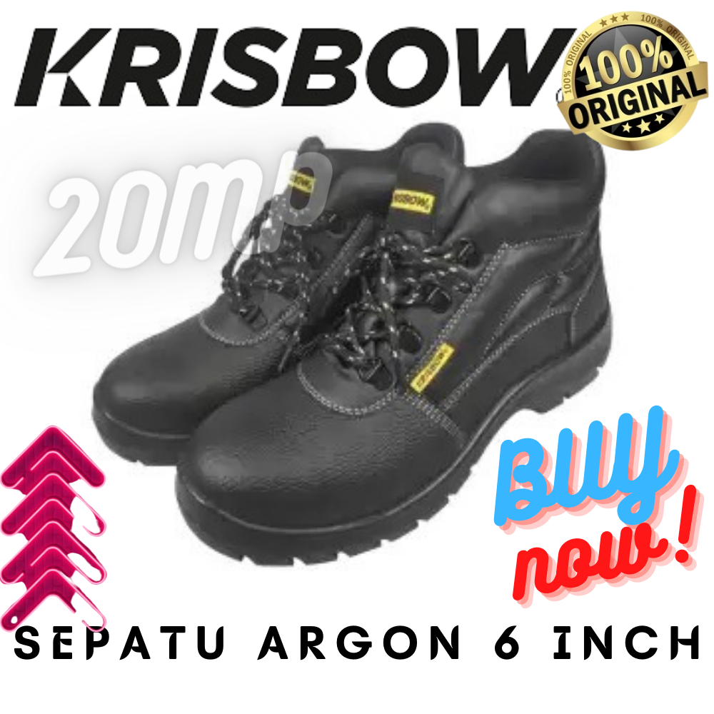Jual Sepatu Safety Sepatu Pengaman Argon 6 Inch Original Krisbow - 44 ...