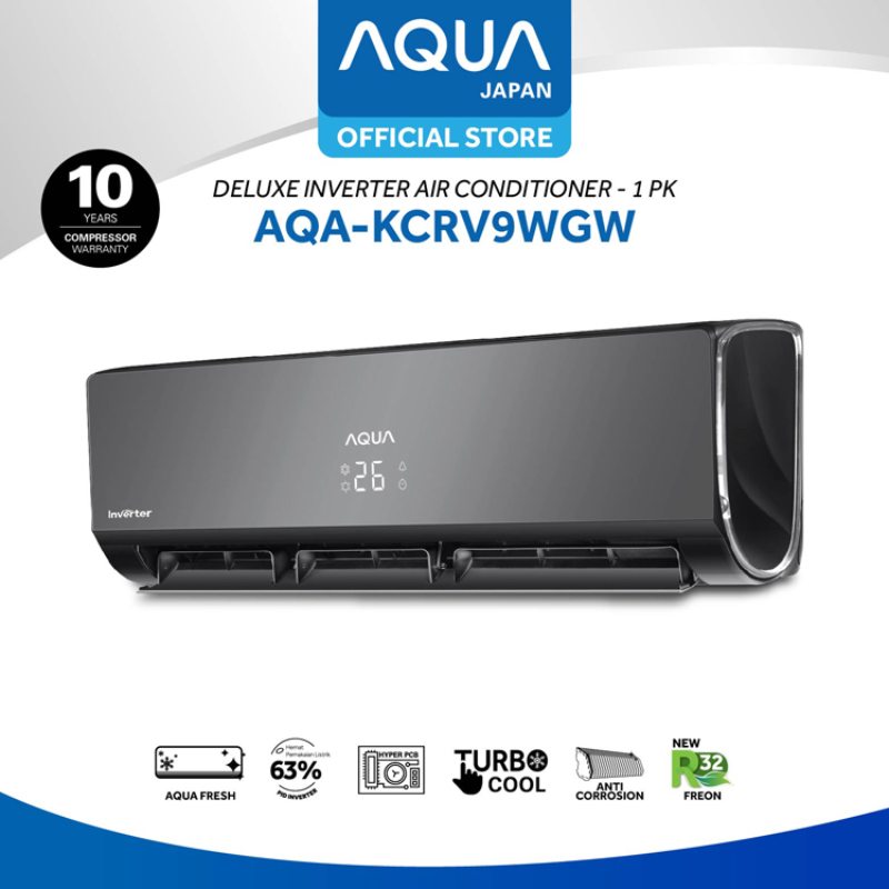 Jual Aqua Japan Aqa-kcrv9wgw Smart Inverter Ac Split - Black [1 Pk] Di ...