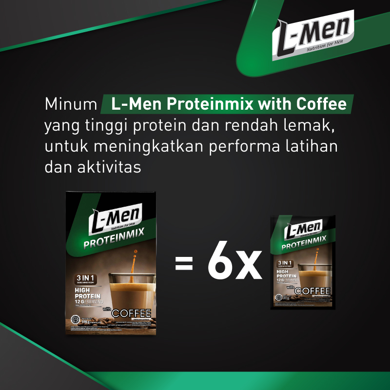 Promo L-men Proteinmix Coffee 6 Sachet (12g Protein) - Suplemen 3 In 1 ...
