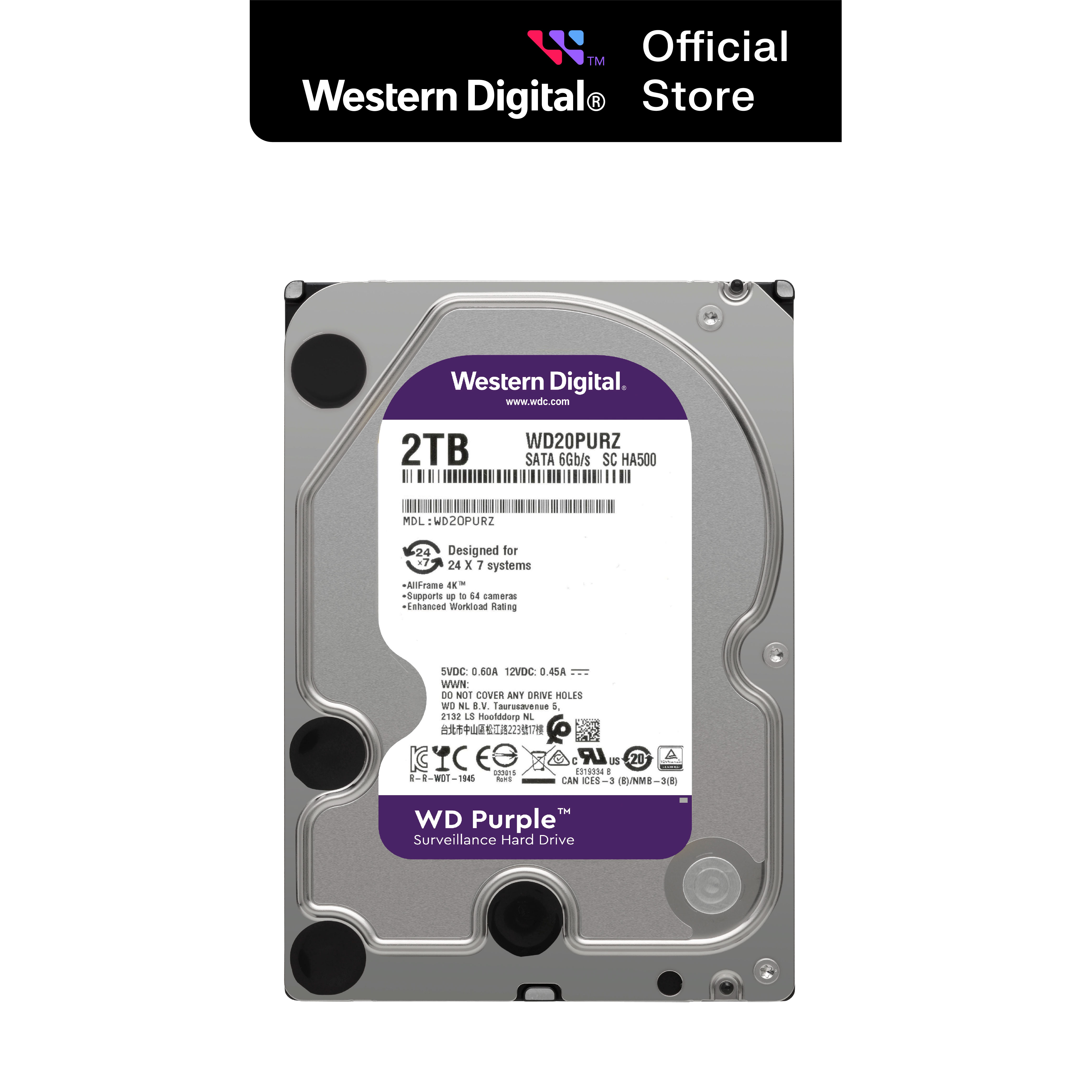 Promo Wd Purple Surveillance Hdd 2tb Sata 3.5-inch With 256mb Cache ...