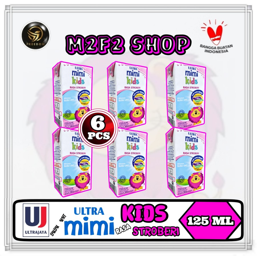 Promo Susu Ultra Mimi Kids Kotak UHT Stroberi | Strawberry - 125 ml (Kemasan 6 Pcs) Diskon 16% ...