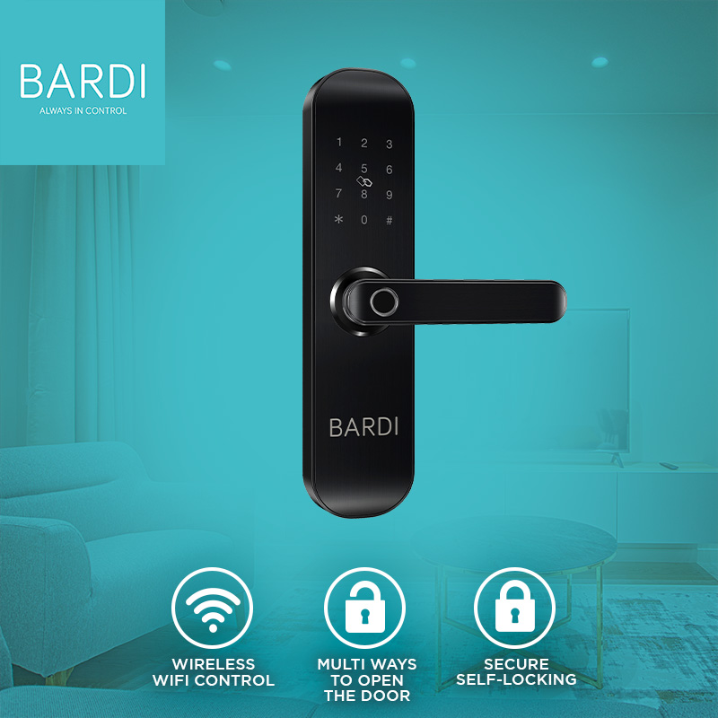 Promo Bardi Smart Home Door Lock Handle Rfid-fingerprint Waterproof ...