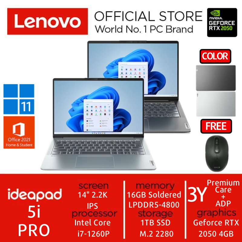 Promo Lenovo Ideapad Slim I Pro Uid Tid Notebook Core I P Gb Tb Ssd Rtx Gb