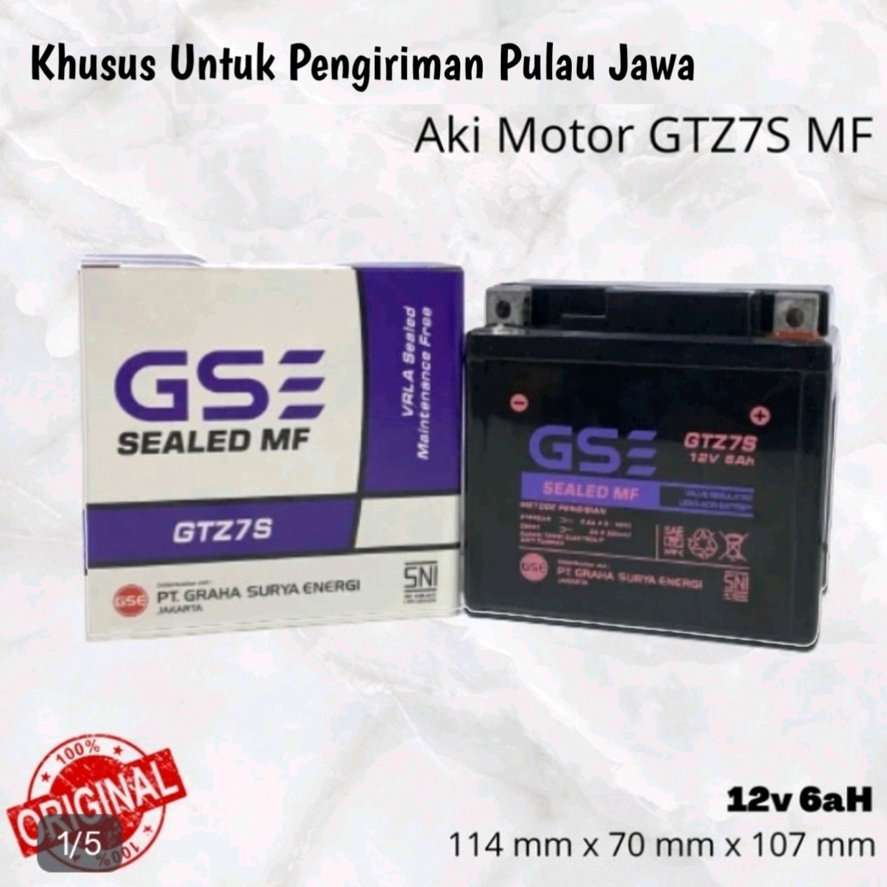 Jual Aki Motor | Accu Motor GSE GTZ7S MF Aki Kering Suzuki, Honda ...