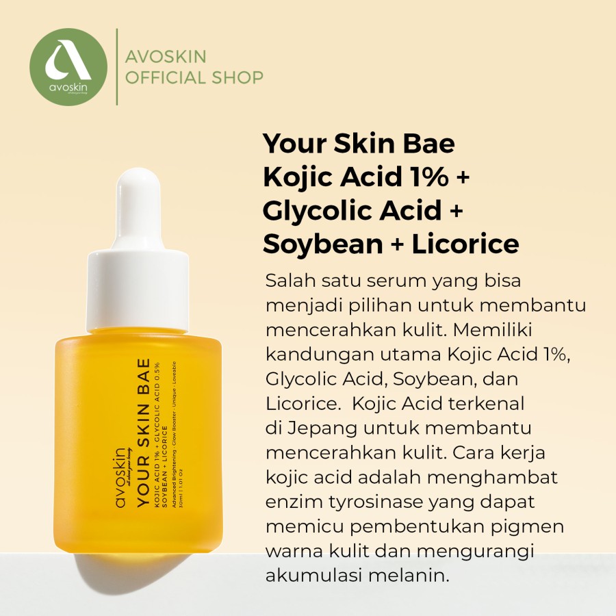 Promo [last Chance] - Avoskin Your Skin Bae Serum Kojic Acid 1% + Glycolic Acid + Soybean ...