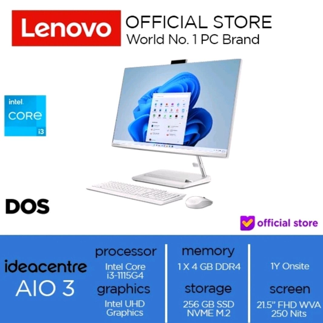 Jual Lenovo Ideacentre Aio 3 22itl6 C0id 9lid || Core I3-1115g4 4gb 256gb Ssd Intel Uhd Graphics ...