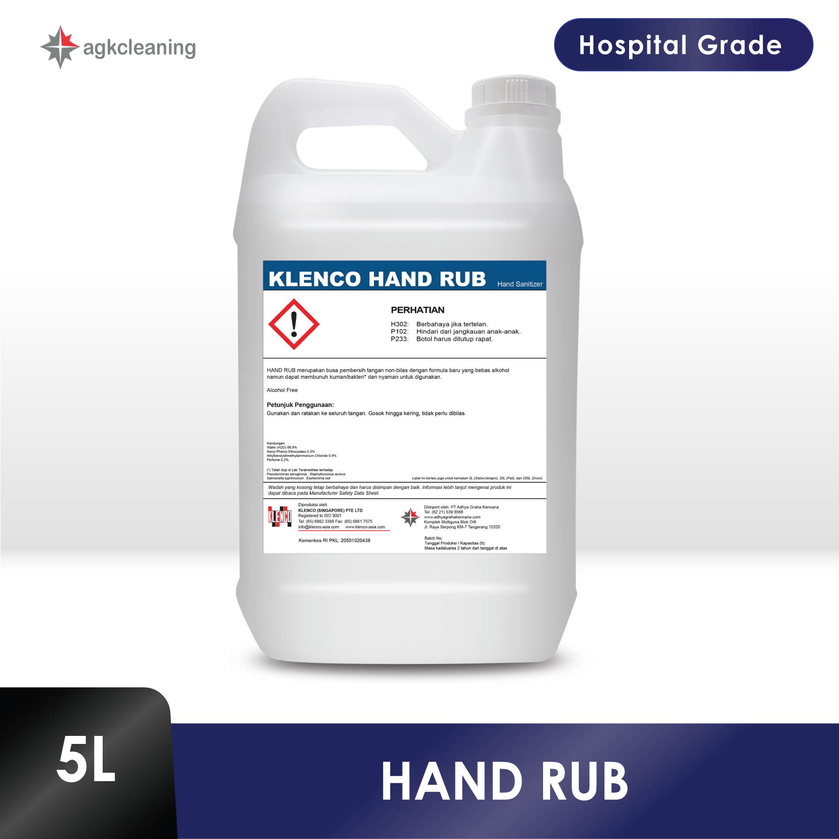 Promo Hand Sanitizer Non Alkohol 5L - Hand Rub Non Alcohol - Klenco ...