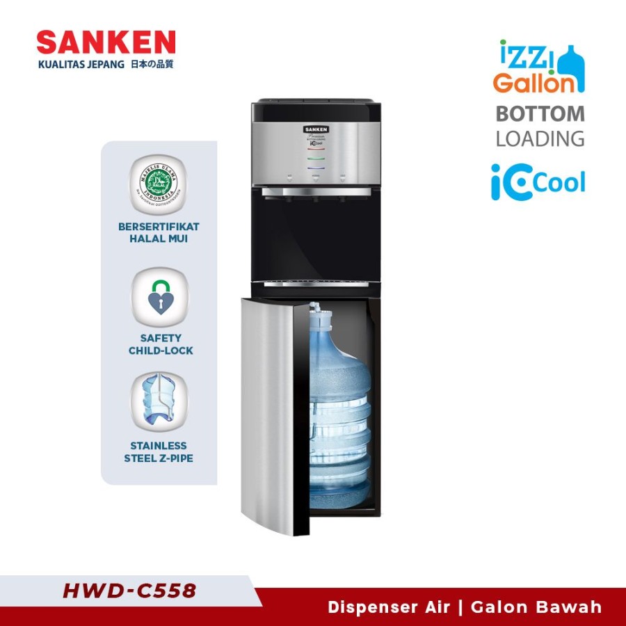 Beli Sanken Hwd-c558ic Dispenser Ic Cool Galon Bawah Bottom Loading
