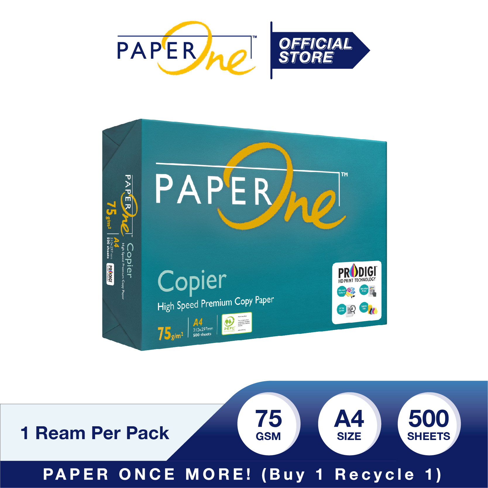 Jual [old Sku] Paperone Kertas A4 75gr Copier 1 Rim (500 Lembar) Kertas Hvs A4 Kertas Fotocopy ...