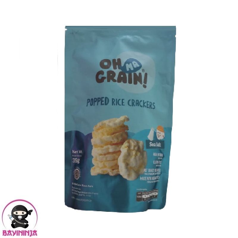 Jual Oh Ma Grain! Popped Rice Crackers Sea Salt Keripik [35 g] di ...