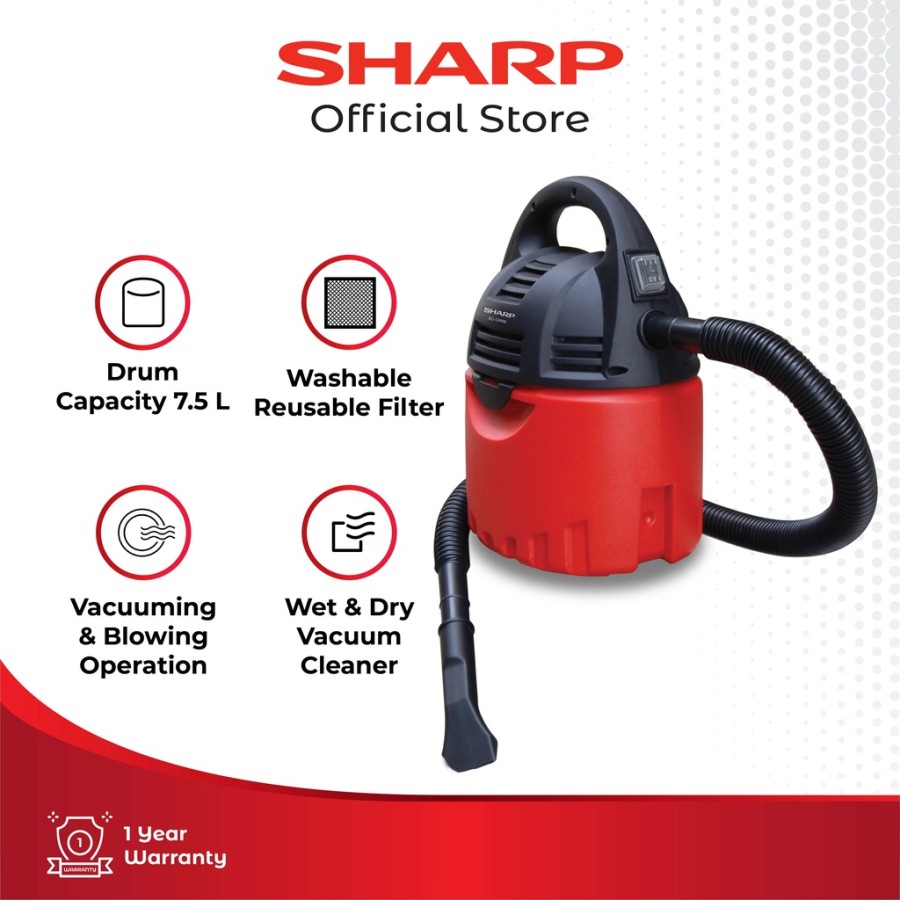 Promo Sharp Ec-cw60 Vacuum Cleaner Wet & Dry (basah Dan Kering) 7.5 L ...
