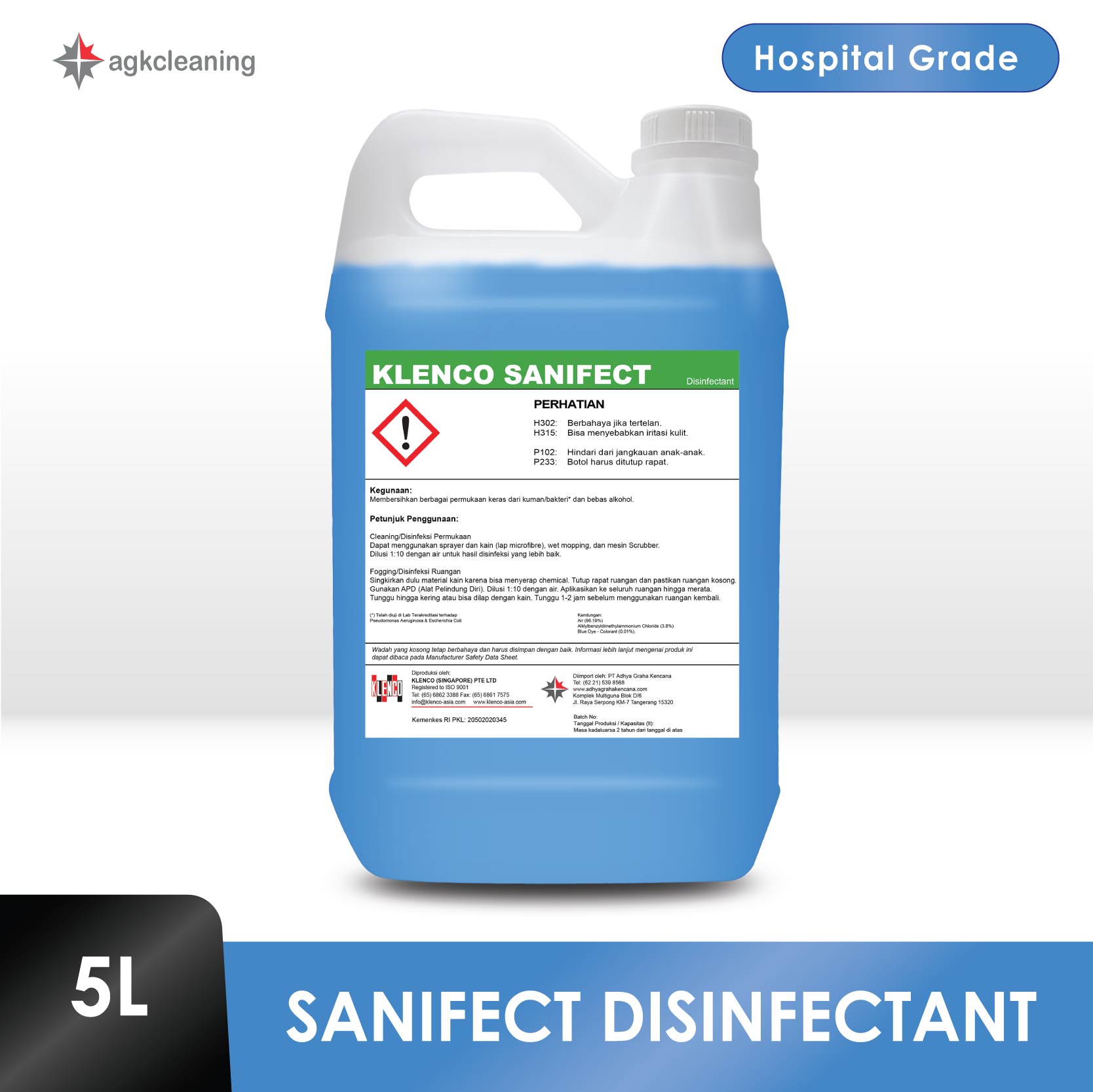 Promo Klenco - Sanifect Cairan Disinfectant Floor Cleaner [5l] Diskon ...