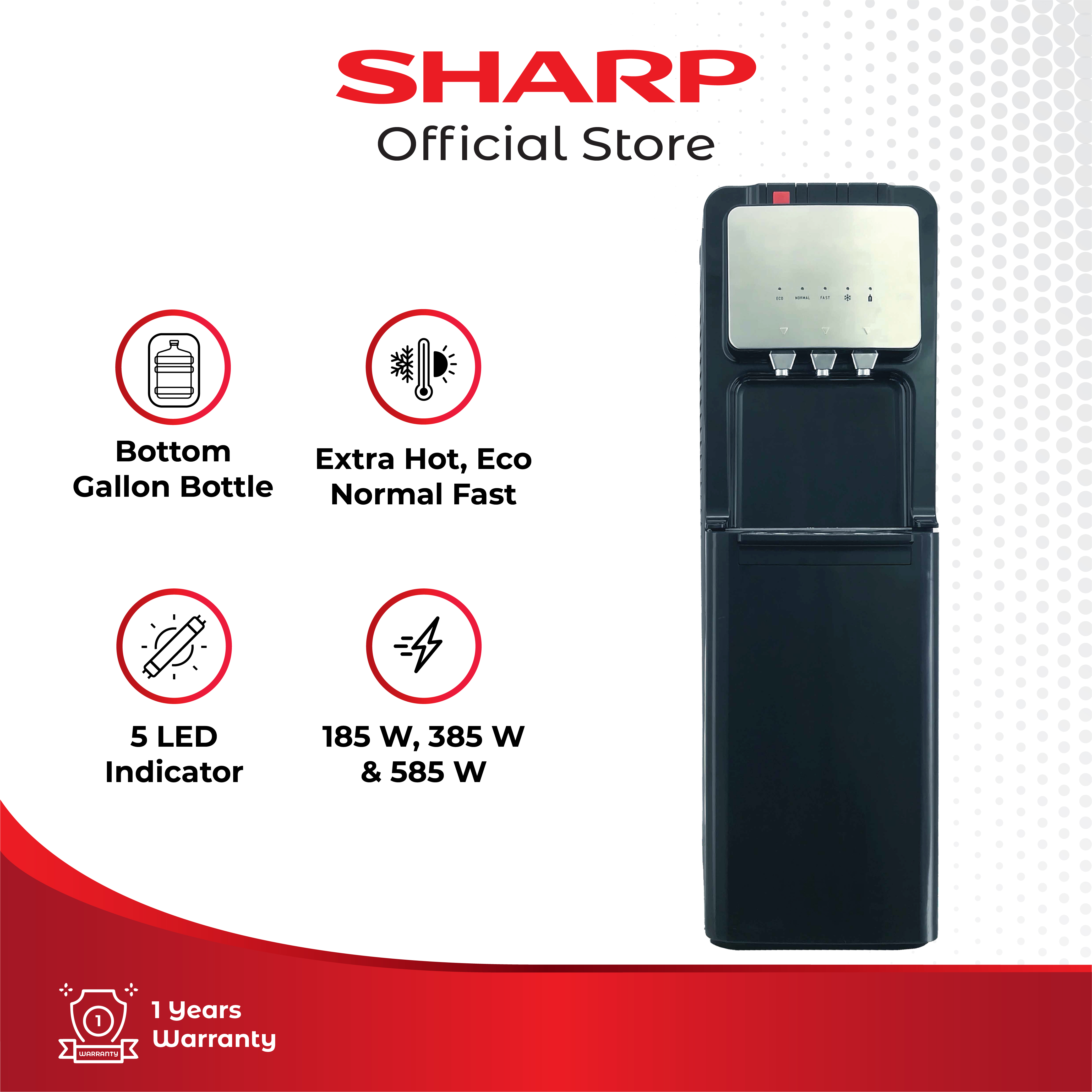Jual SHARP SWD-82EHL-PB Water Dispenser Bottom Loading Night Lamp di ...