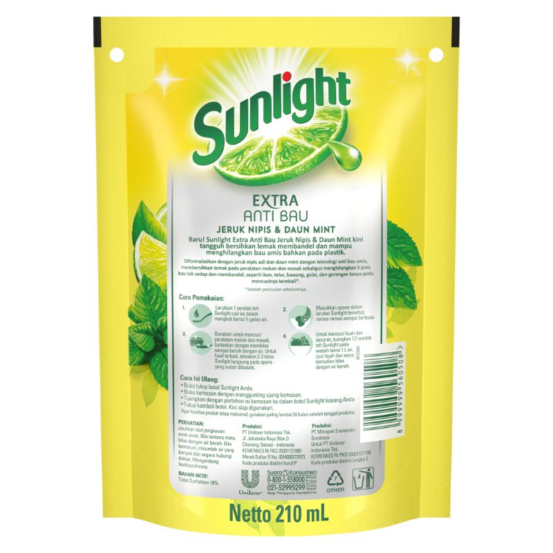 Jual SUNLIGHT Mint Sabun Cuci Piring [210 mL] di Seller Unilever ID ...