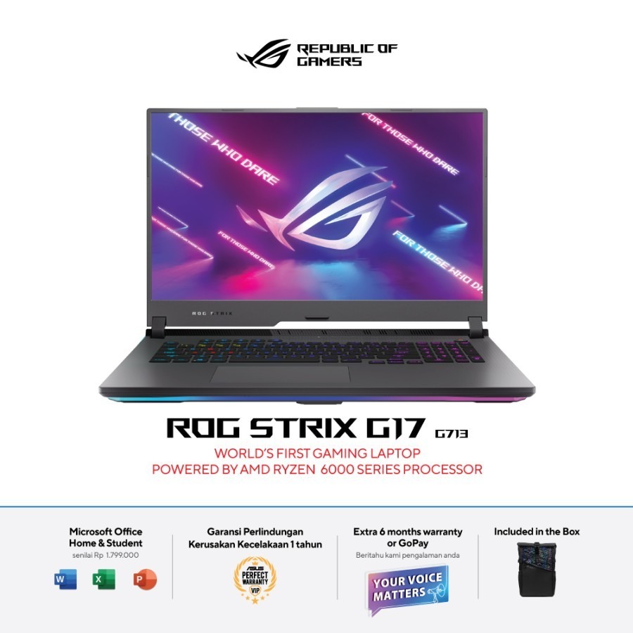 Jual Asus Rog Strix G G713rc-r735b7g-o Gaming Laptop - Grey [r7-6800h ...