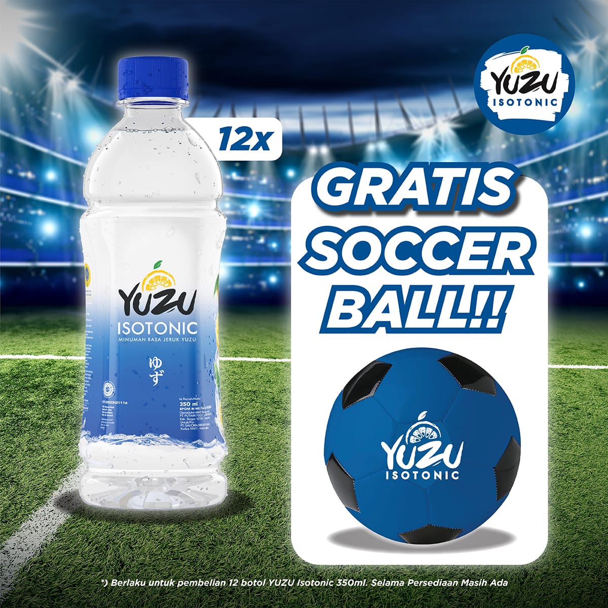 Promo [Exclusive Gimmick] YUZU Isotonic [12 x 350ml] FREE Bola YUZU ...