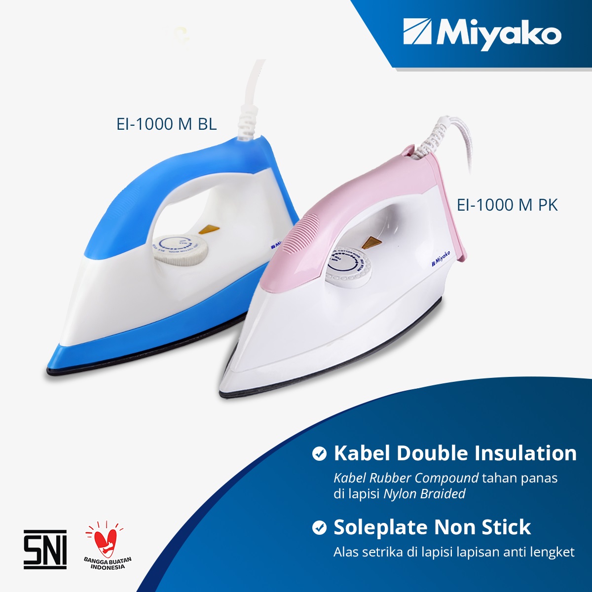 Promo MIYAKO EI-1000 M PK Setrika Dry Iron - Pink Diskon 33% di Seller ...