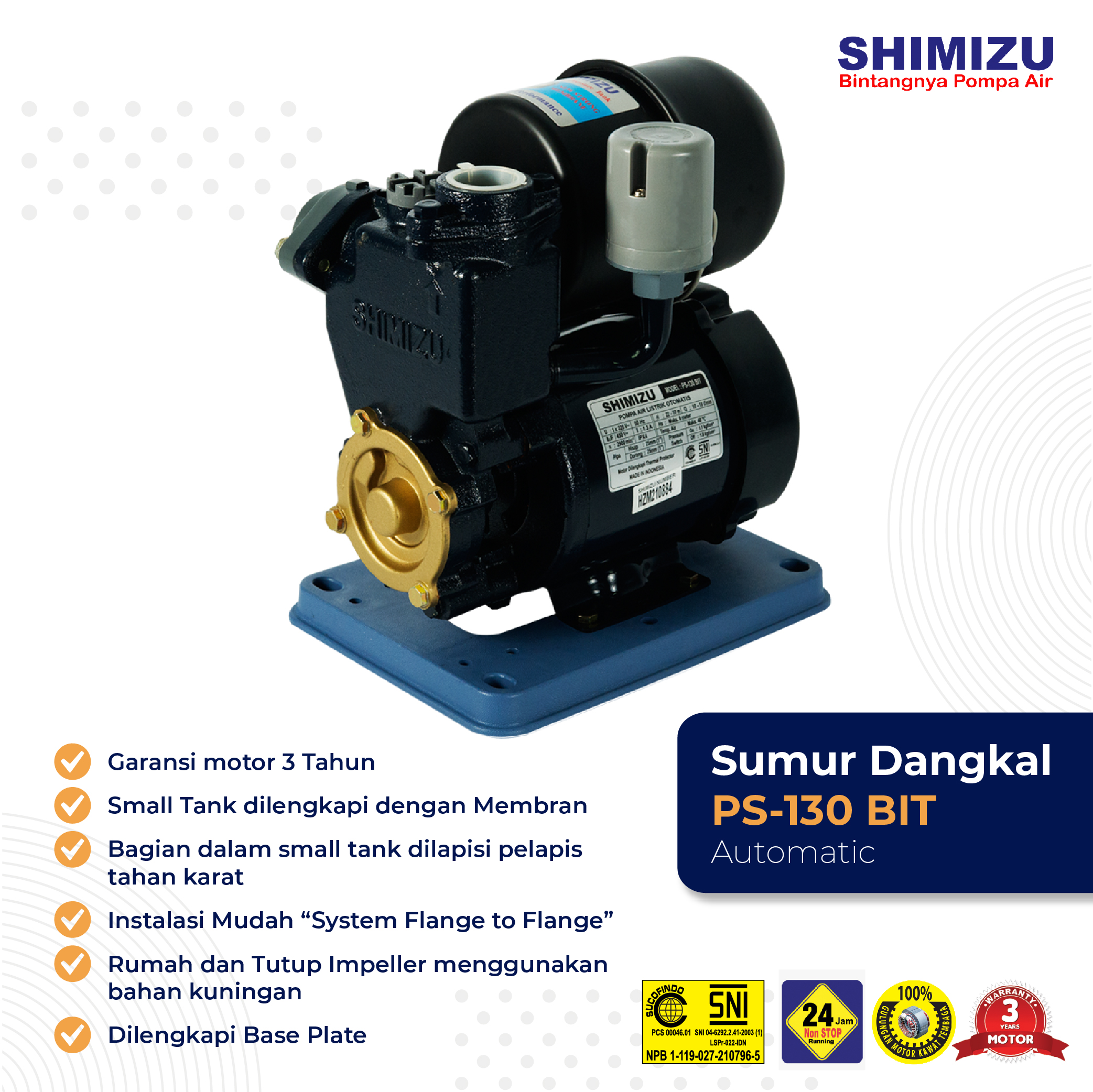 Promo Shimizu Ps-130 Bit Pompa Air Otomatis Sumur Dangkal (automatic ...