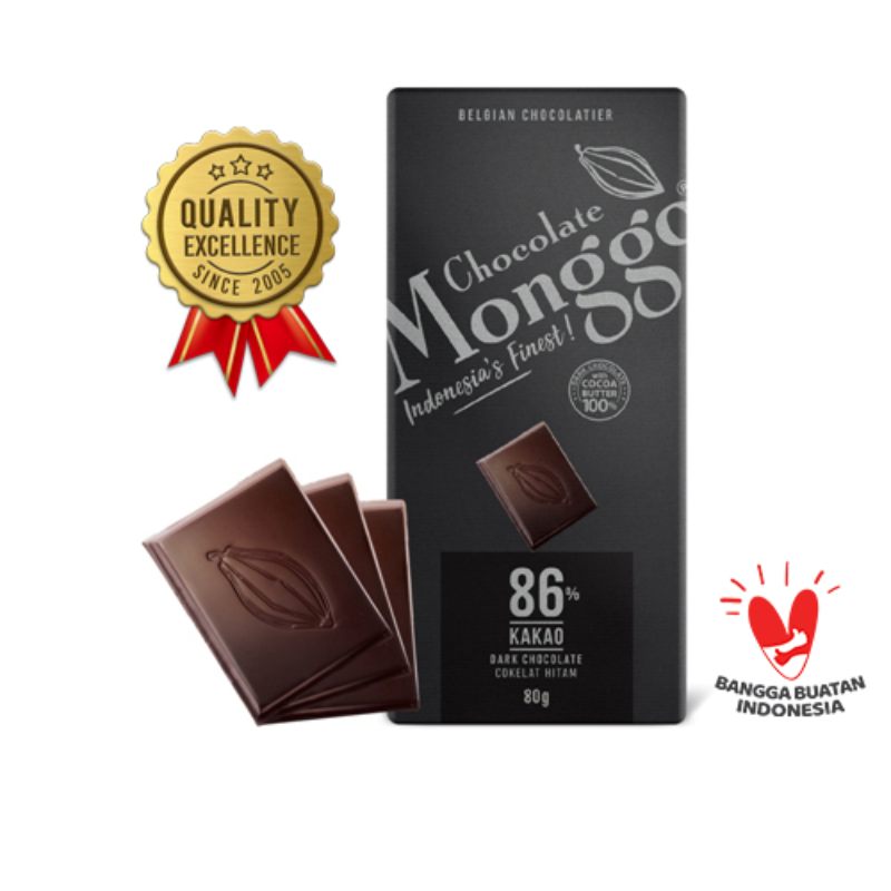 Promo Chocolate Monggo I Cokelat Hitam 86% I Tablet 80 Gram I Cokelat ...