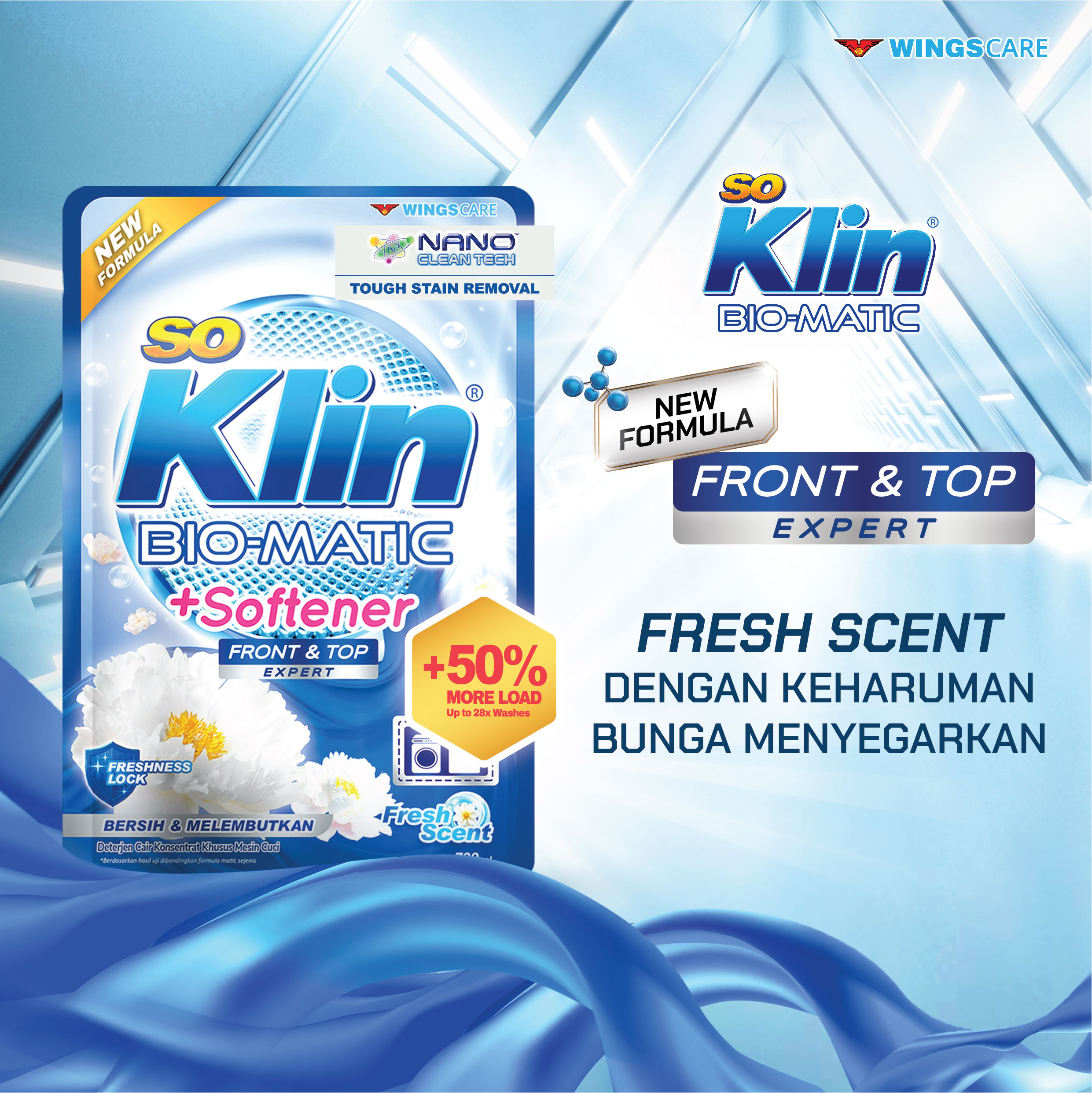 Promo So Klin Bio-matic + Softener Liquid Detergen Front & Top Load ...