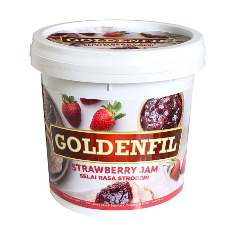 Promo Goldenfil Strawberry / Selai Roti Rasa Stoberi [1kg] Diskon 18% ...