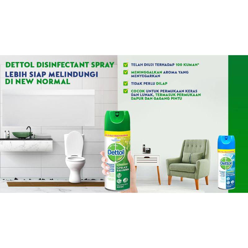 Jual Dettol Crisp Breeze Disinfectant Spray [450 mL] di Seller BHINNEKA ...