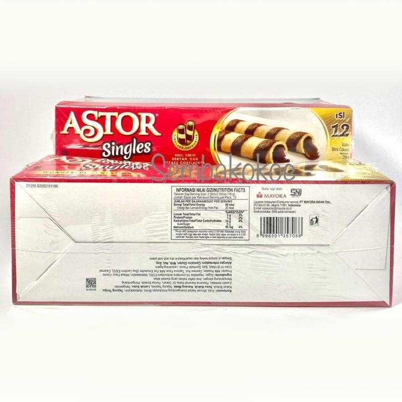 Jual Astor Singles Chocolate Wafer 18 Gram [12 Pcs/box] Halal Di Seller ...