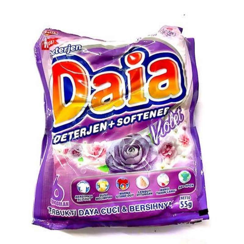 Jual DAIA Deterjen & Softener Violet [55 g/ 72 Sachet/ Karton] di ...
