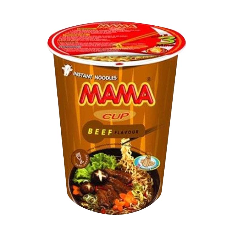 Jual Mama Beef Flavour Cup Noodle [60gr/Made in Thailand] di Seller ...