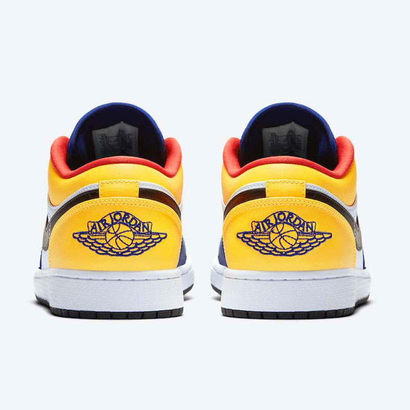Jual Nike Air Jordan 1 Low Sepatu Sneakers Pria - White Navy Yellow ...