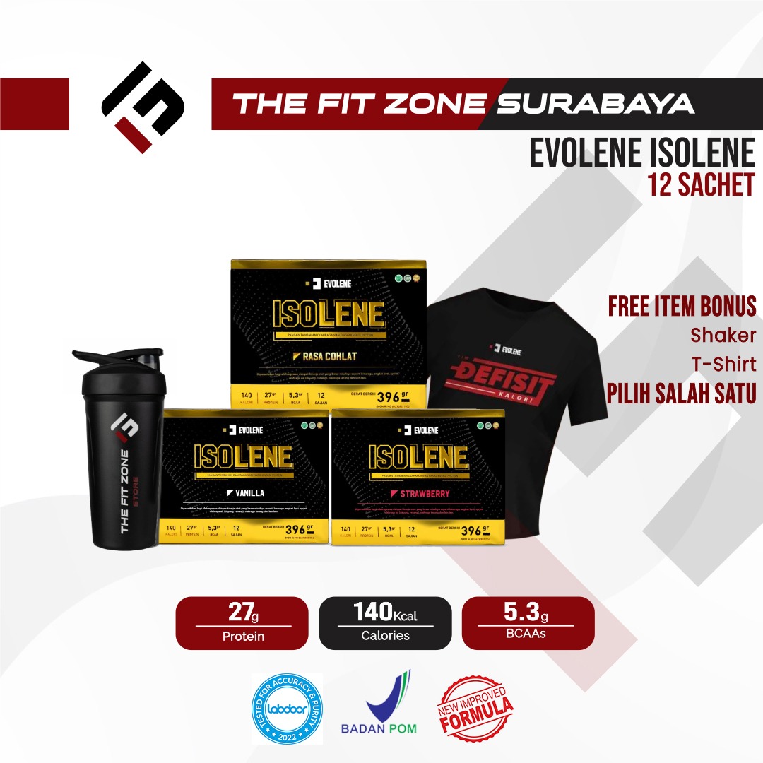 Jual Evolene Isolene 396 Gram (12 sachet) Whey Protein Isolate BPOM di ...