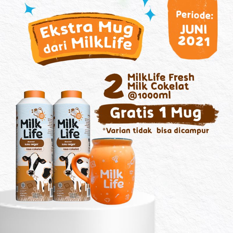 Jual Jakarta - Milklife Fresh Milk Cokelat [1000 Ml/2 Pcs] + Free Mug ...