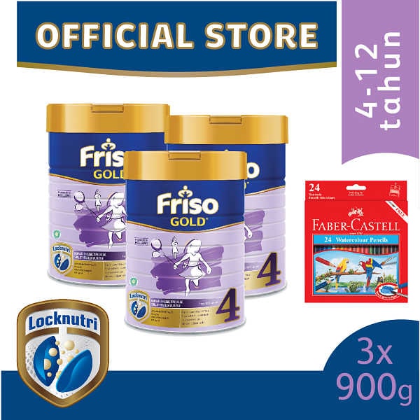 Jual FRISO 4 Gold Tin Susu Formula Anak [3 pcs/ 900 g] + Free Faber ...