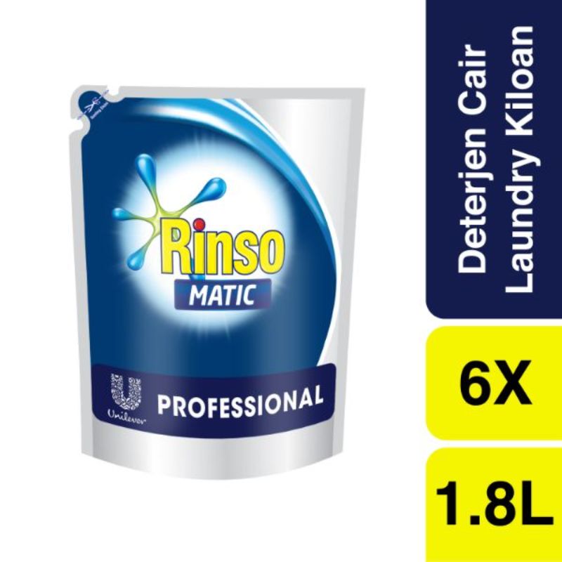 Jual Rinso Matic Professional Deterjen Laundry Kiloan Cair 1.8 L ...