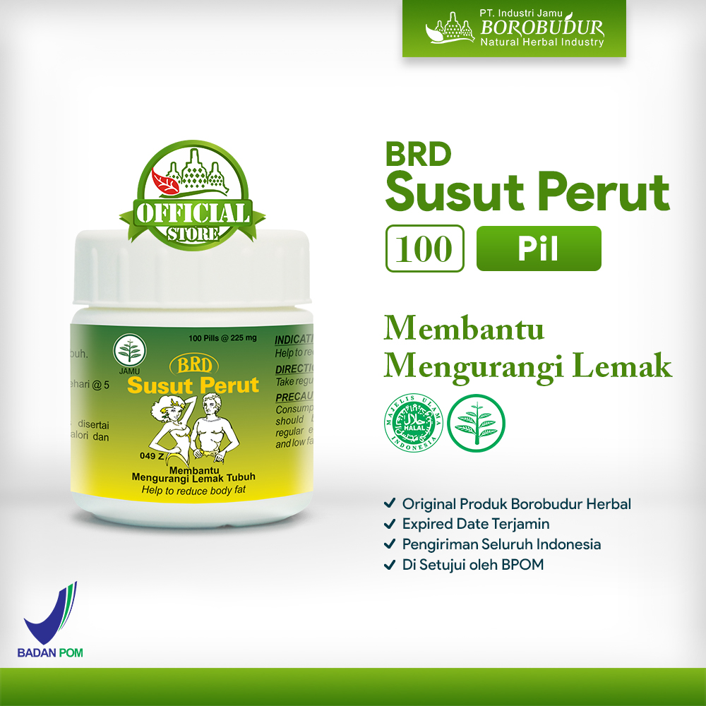 Jual Borobudur Herbal BRD Susut Perut 100 Pil - Mengurangi kelebihan ...