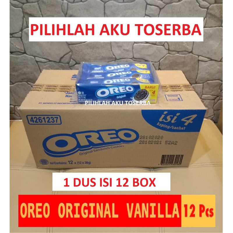 Promo Biskuit Oreo Original Krim Vanilla 12 x 38 gr ( HARGA 1 DUS ISI 12 BOX ) Diskon 8% di ...