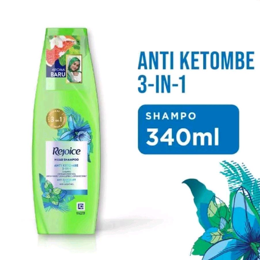Jual 340mL Shampo Rejoice Hijab Anti Dandruff 3 in 1 - Shampoo Anti Ketombe Hijab dengan Menthol ...