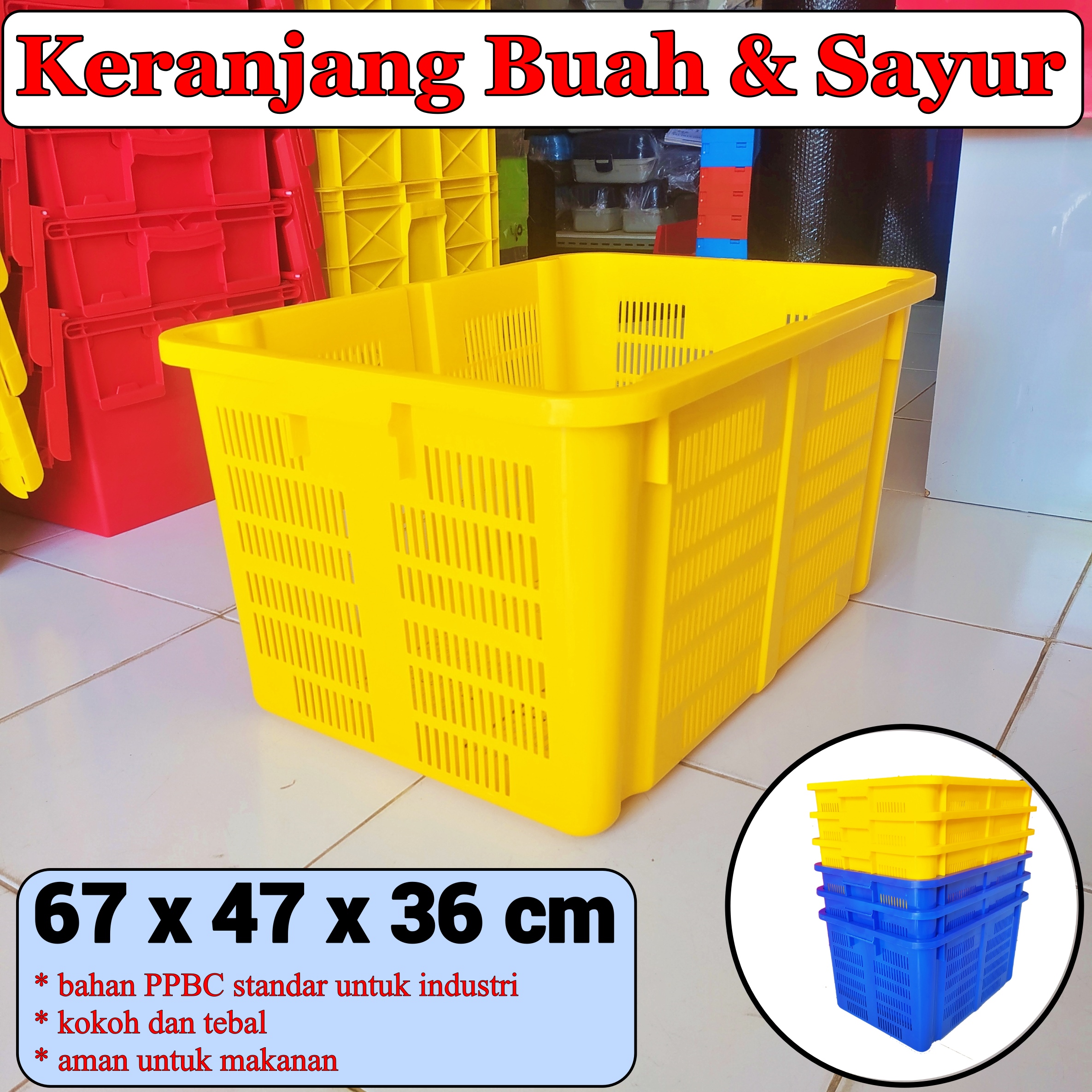Jual Keranjang Buah Sayur Keranjang Plastik 67 X 47 X 36 Cm Di Seller ...