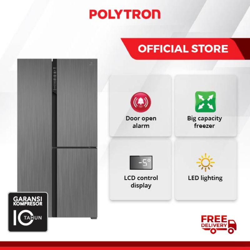 Jual Kulkas Polytron New Belleza Inverter 3 Pintu Side-by-side Prs 550t ...