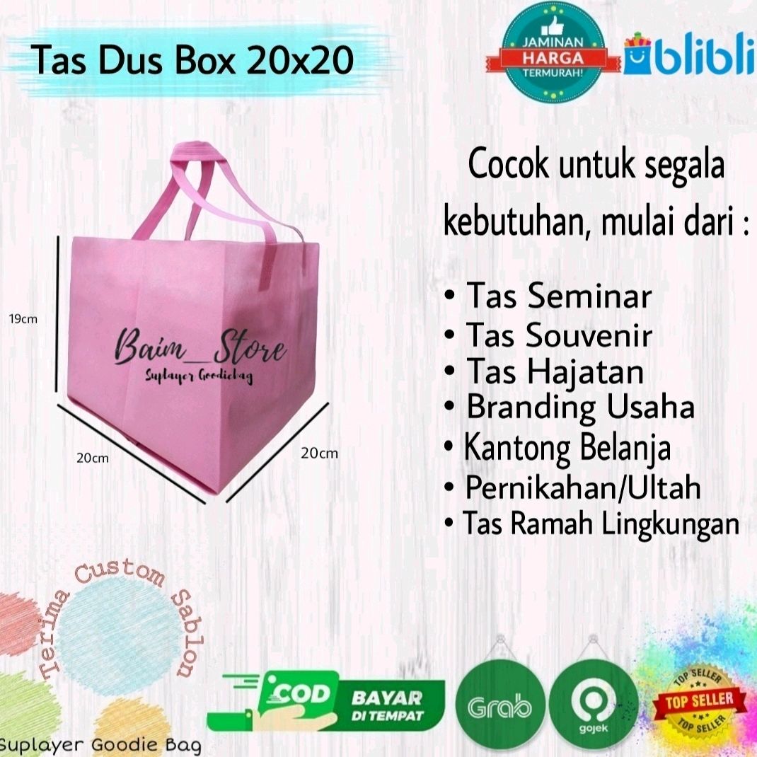 Promo Goodie bag hls box full press uk 20x20 tas hajatan tas box nasi ...