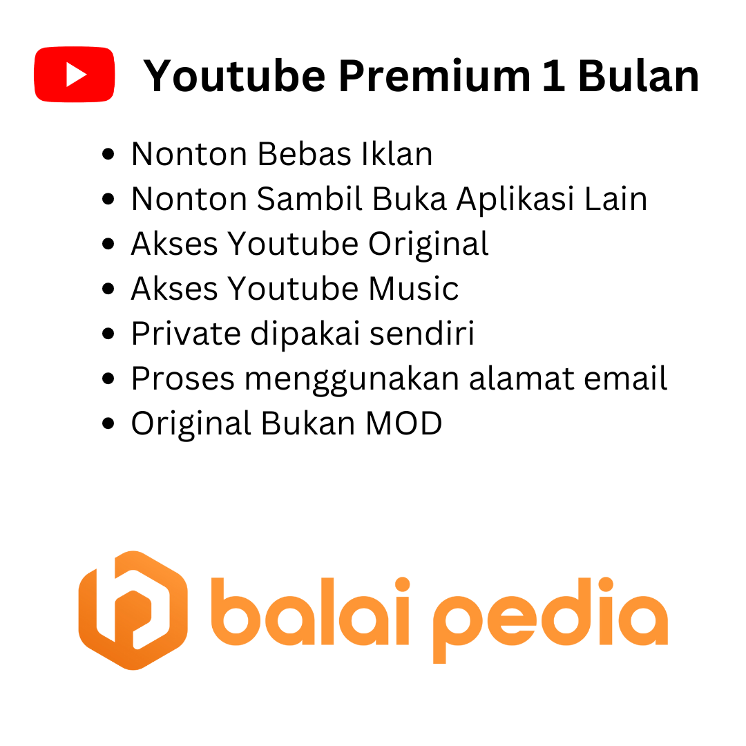 Promo Youtube Premium 1 Bulan Full Garansi Diskon 40% di Seller Balai ...
