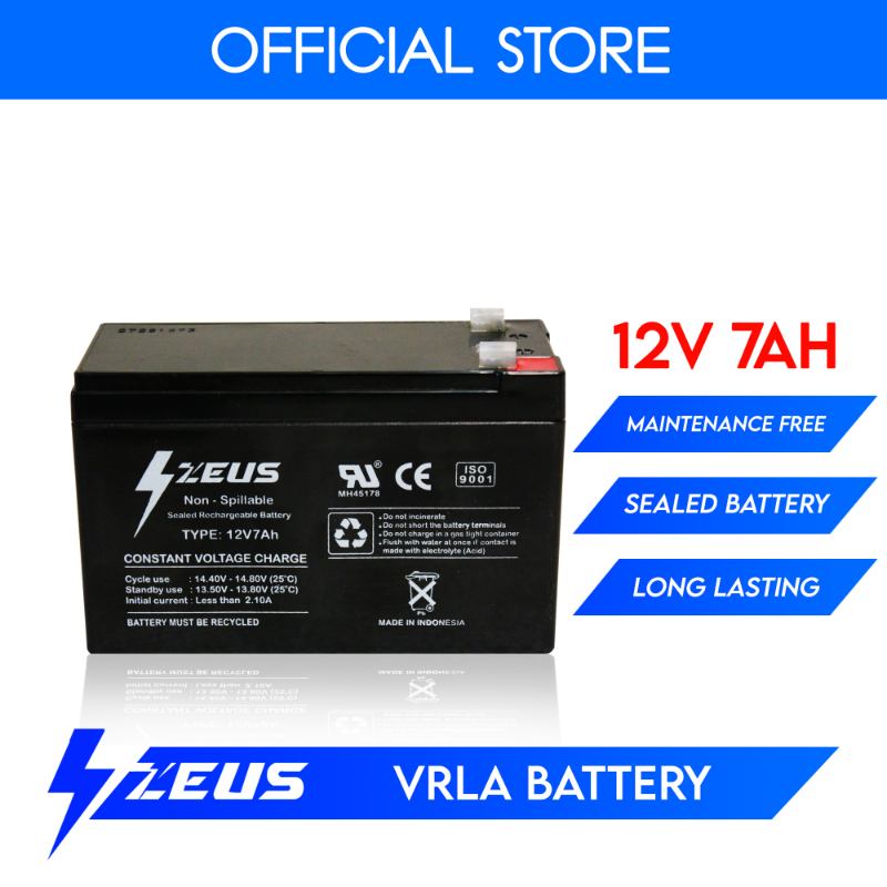 Jual Zeus VRLA 12V 7AH Aki / Battery Alat Semprot Hama / Sprayer Hama ...