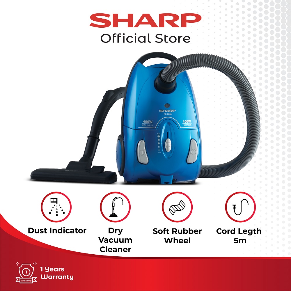 Jual SHARP EC-8305-B Vacuum Cleaner Fashionable Design 400 Watt [Dry ...