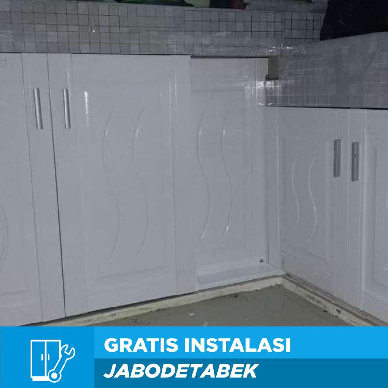 Jual Tutup Meja Dapur Putuh Glossy 5 Pintu L Di Seller Pabrik Furniture ...