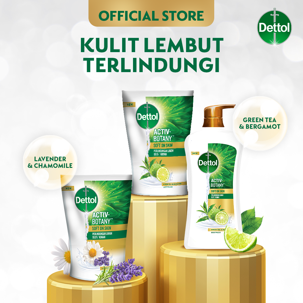 Promo Dettol Sabun Mandi Cair Activ-botany Green Tea Bergamot Pump [450 ...